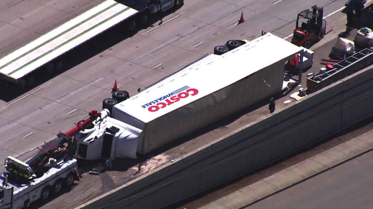 Overturned Costco big rig blocks traffic on I-580 in Dublin Overturned Costco big rig blocks traffic on I-580 in Dublin