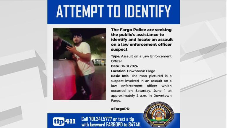 Fargo Police asking for help locating a suspect in a downtown assault Fargo Police asking for help locating a suspect in a downtown assault