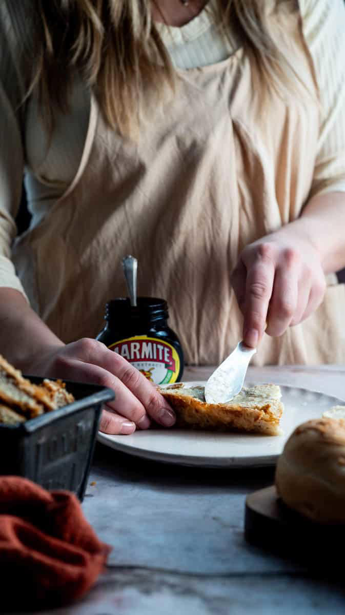 Soft Swirled Cheddar Cheese and Marmite Bread Loaf