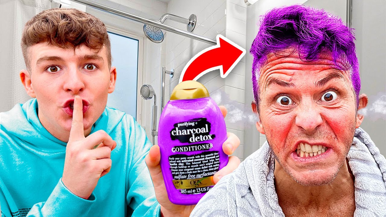 Shampoo hair dye prank on my dad goes wrong
