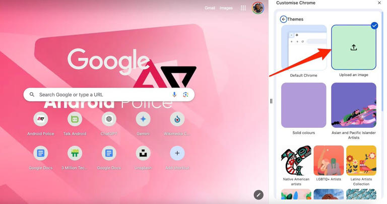 Google Chrome: How to change your browser's background
