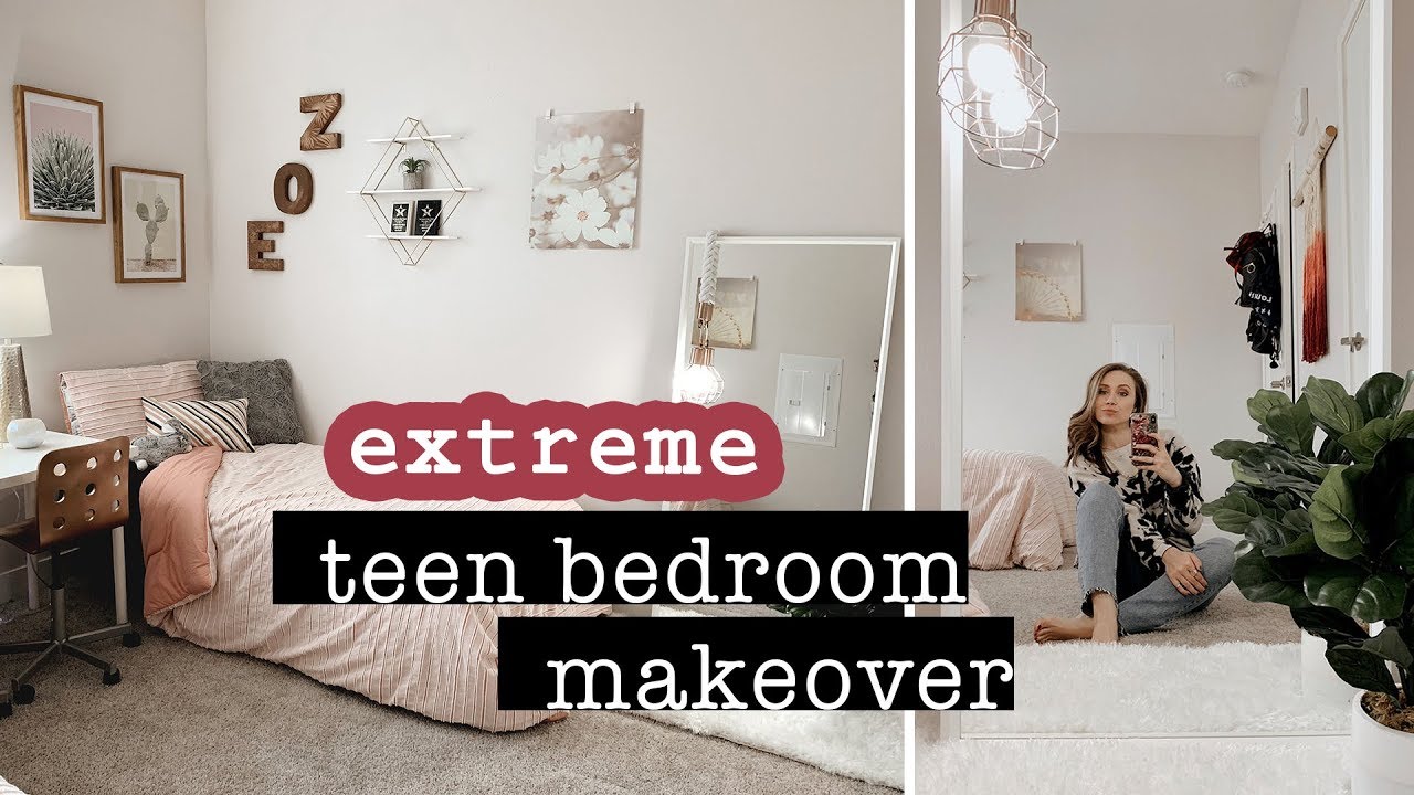 Extreme teen bedroom makeover with full room tour