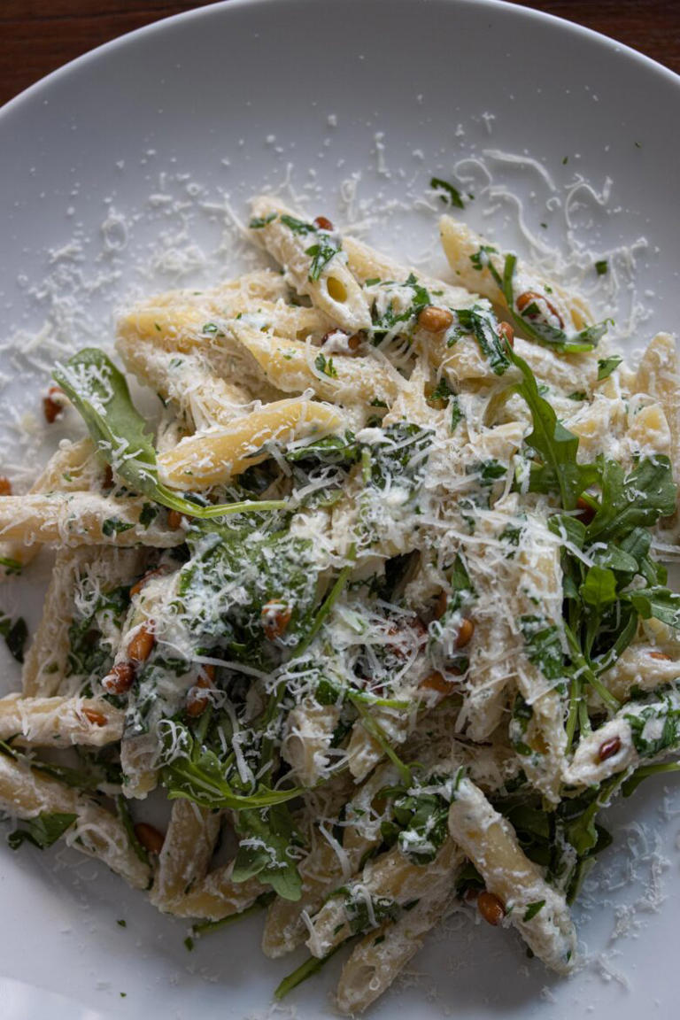 Ricotta, Arugula, Pine Nuts, And Penne Pasta – The Best!