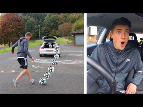 MOVING CAR FOOTBALL CHALLENGE!! (Can We Pull This Off?)
