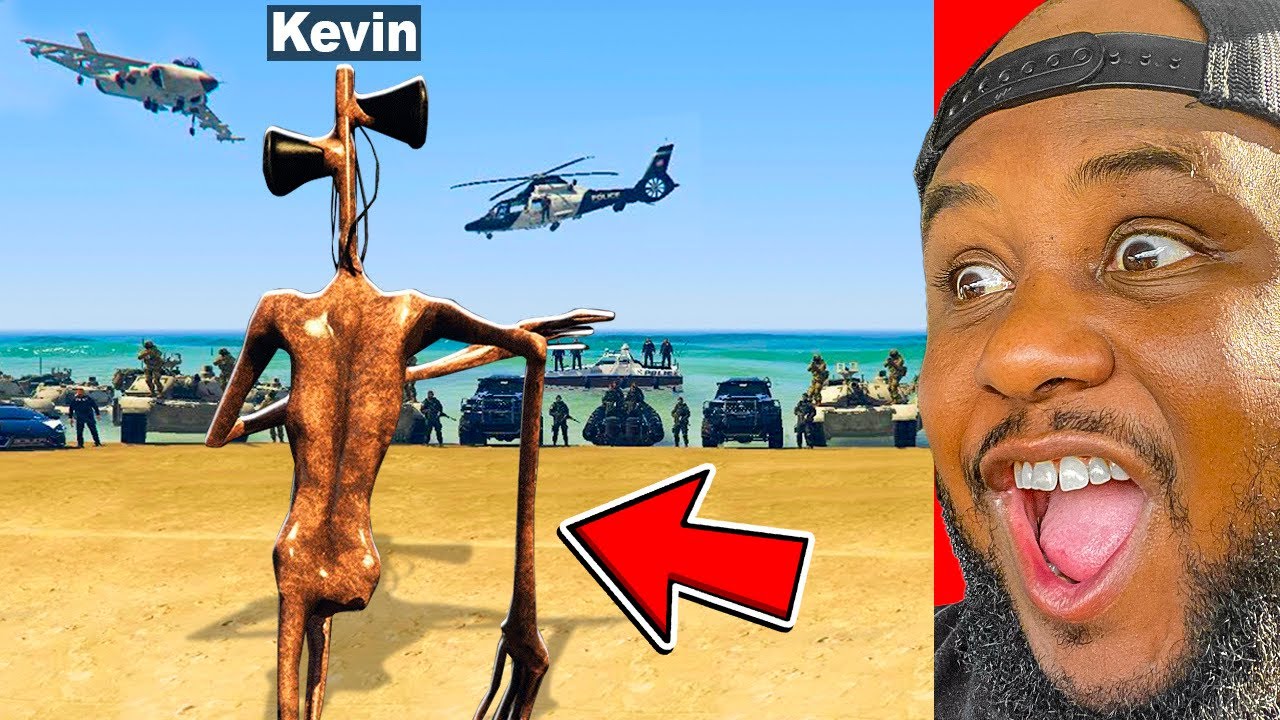 Playing as Siren Head in GTA 5 rampage (Roblox tie-in)