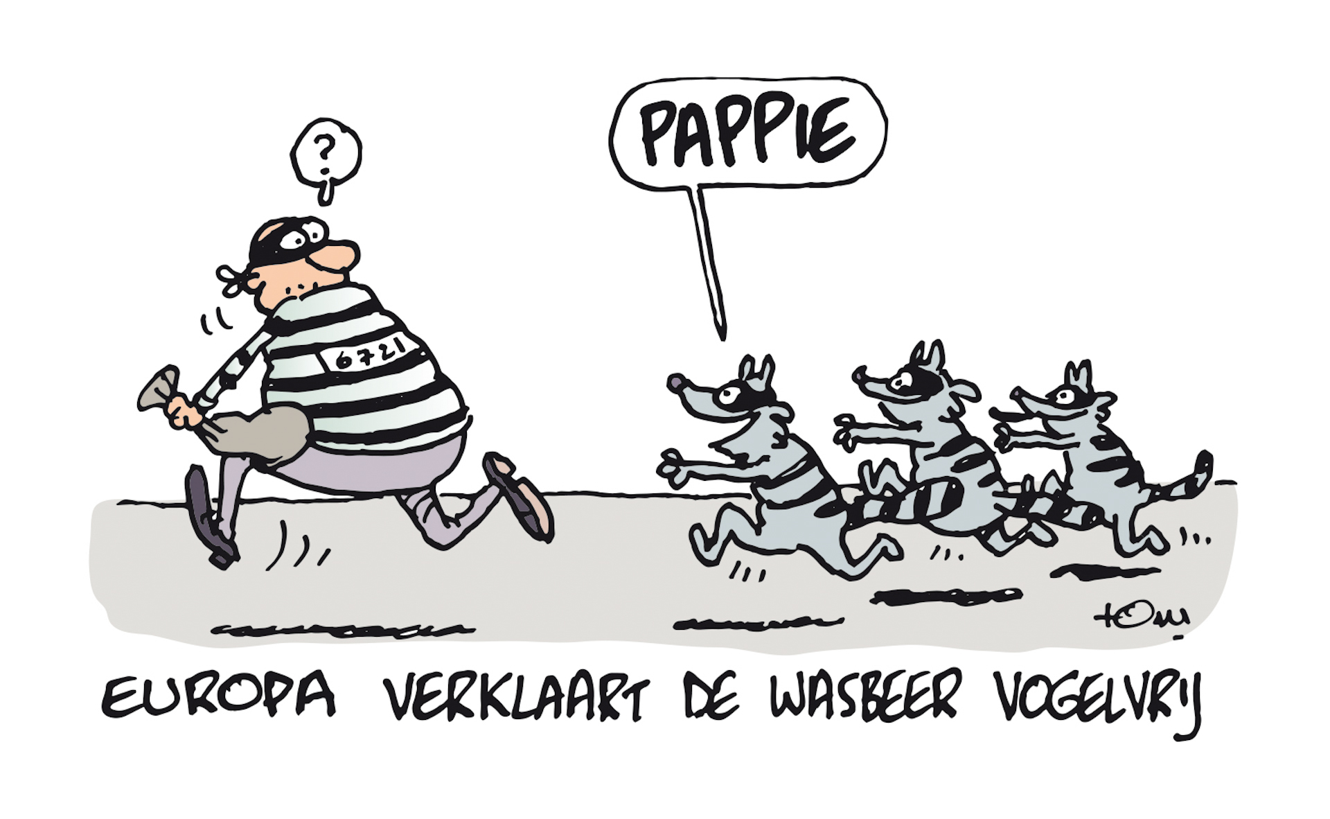 Wasberen jagen op boeven