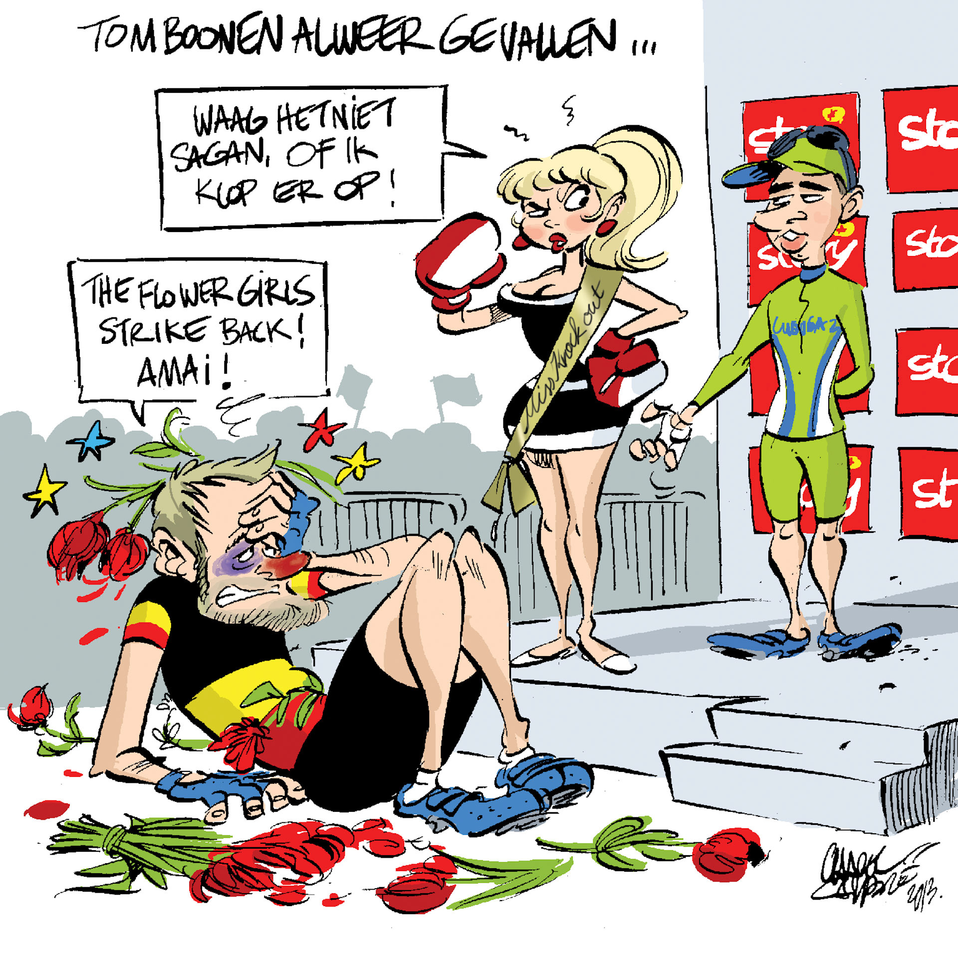 Tom Boonen krijgt pak rammel