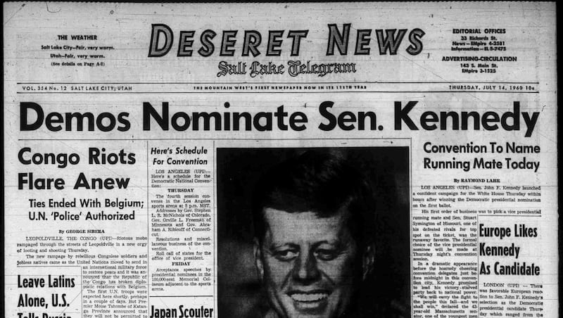 Deseret News archives: John F. Kennedy won Democratic nomination in 1960