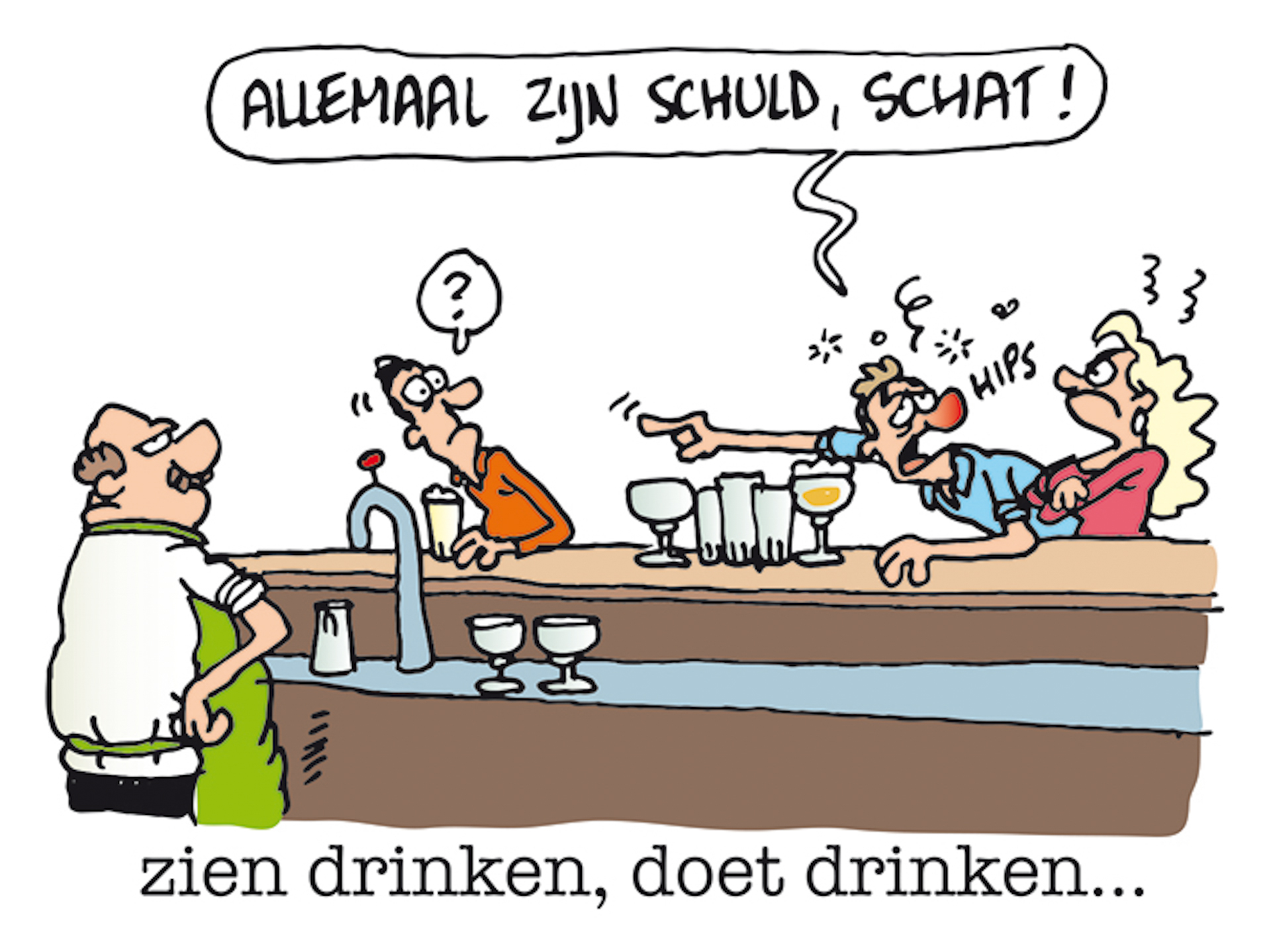 Dronken op café? "Het is zijn schuld"