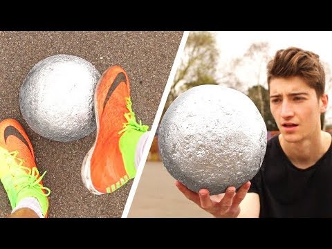 Kicking a mirror-polished foil soccer ball!