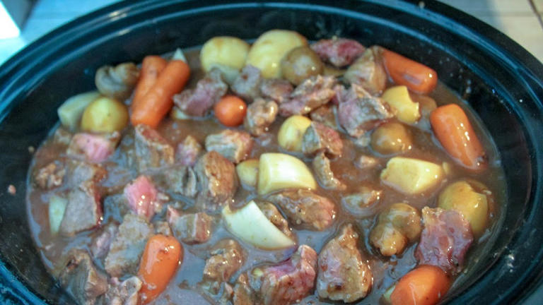 A Simple Slow Cooker Beef Stew Recipe Where No Peeling Potatoes And ...