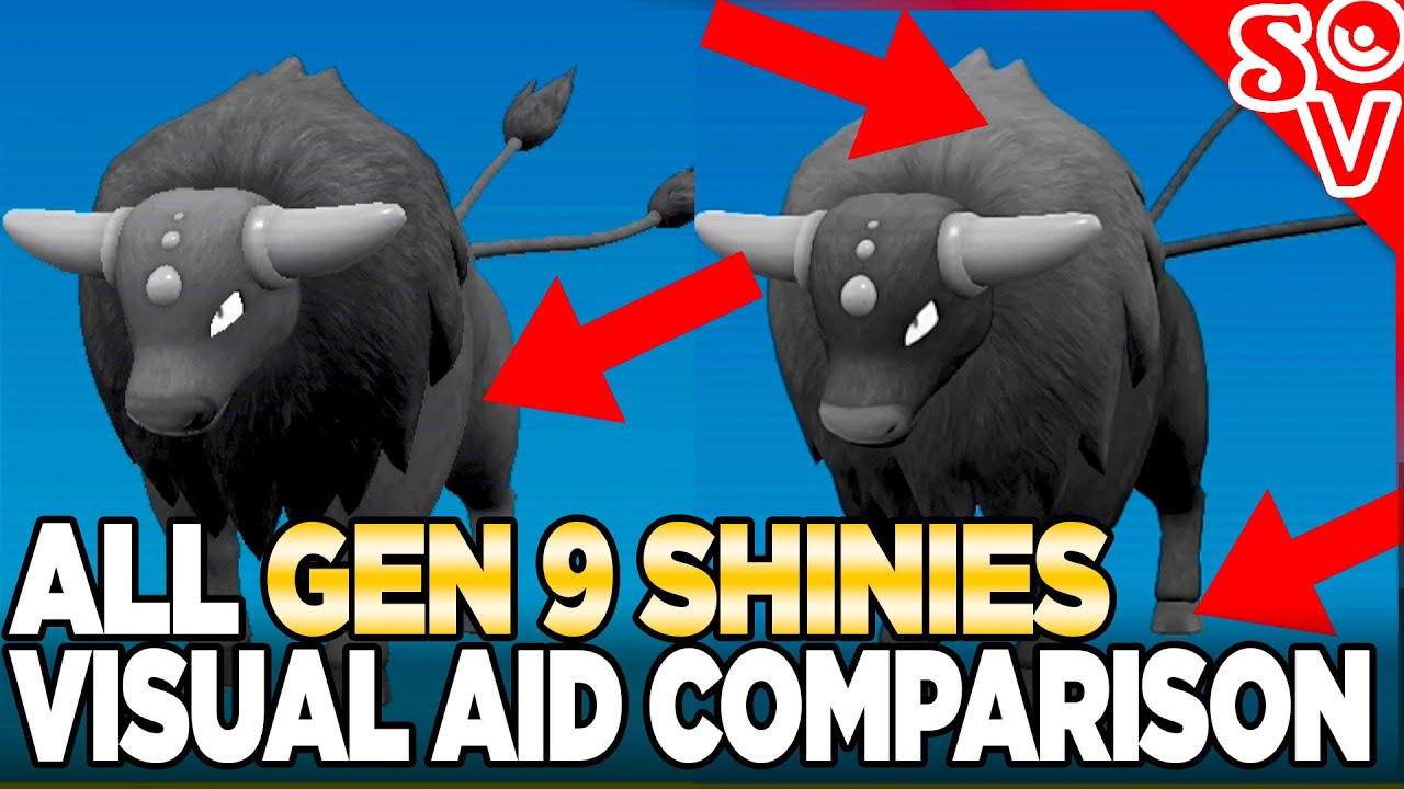 All Gen 9 Shiny Pokemon Visual Aid Comparison for Scarlet and Violet