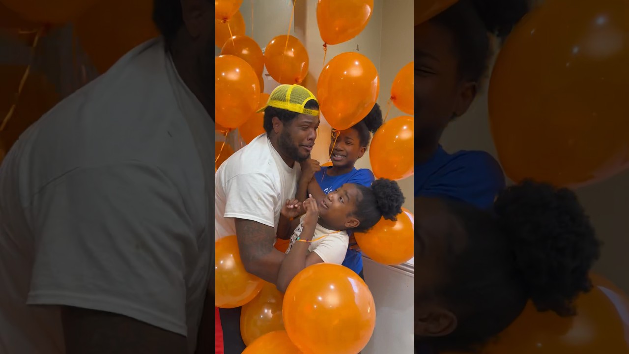 Dad saves girls from creepy balloons – shocking moment!