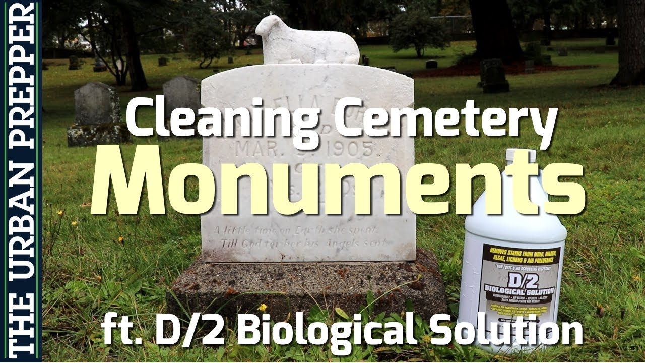 Safe Way to Clean Cemetery Gravestones with D2 Solution