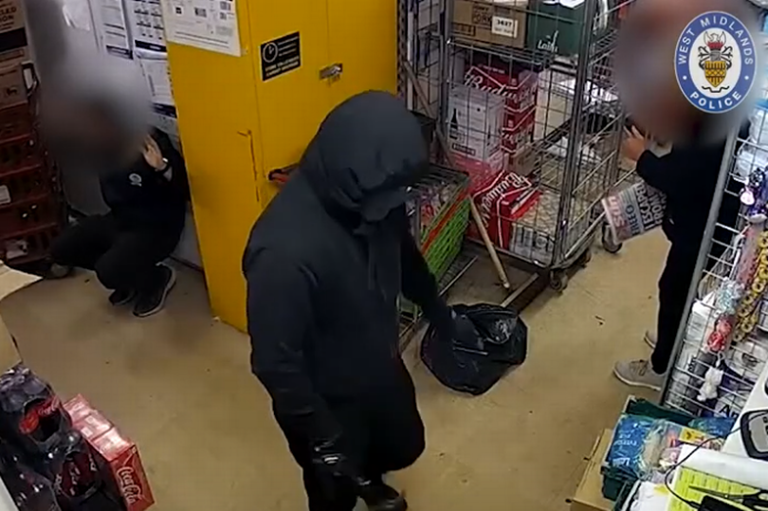 Moment Ram Raiders Threaten Terrified Shop Workers Before Fleeing Wrong
