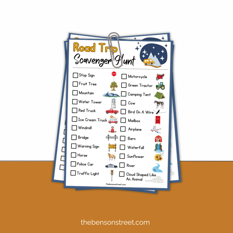 FREE Road Trip Scavenger Hunt Printable for Kids
