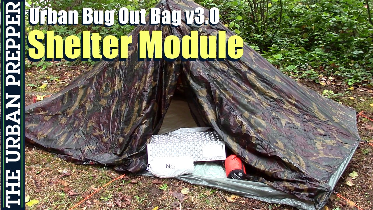 Designing a shelter module for urban bug out bag v3.0