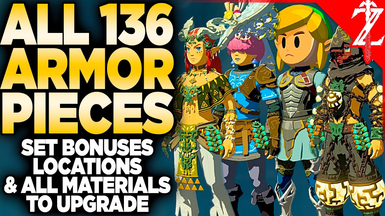 "FULL Armor Guide TotK - All 136 Armor Pieces, Set Bonuses, Upgrade ...