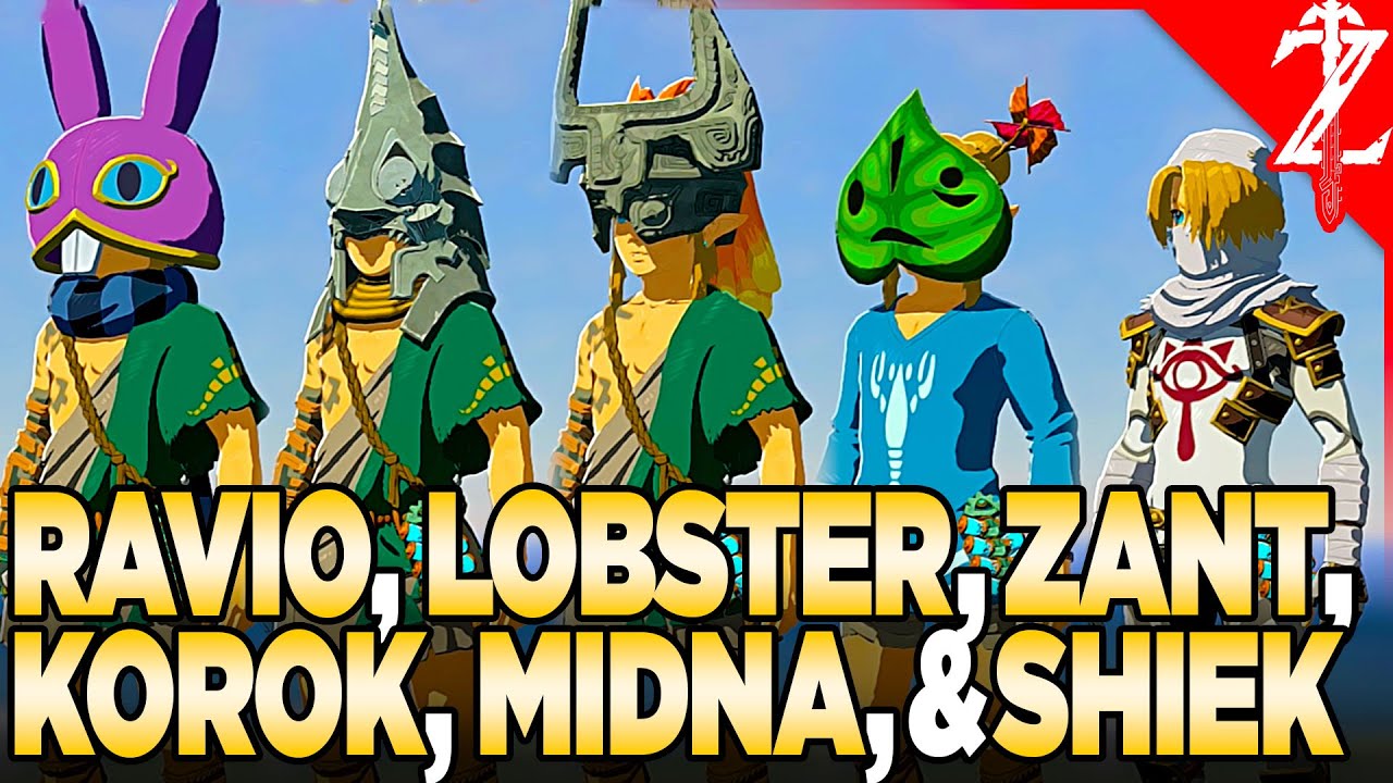 Sheik's & Korok Mask, Midna's & Zant's Helmet, Ravio's Hood, & Island ...