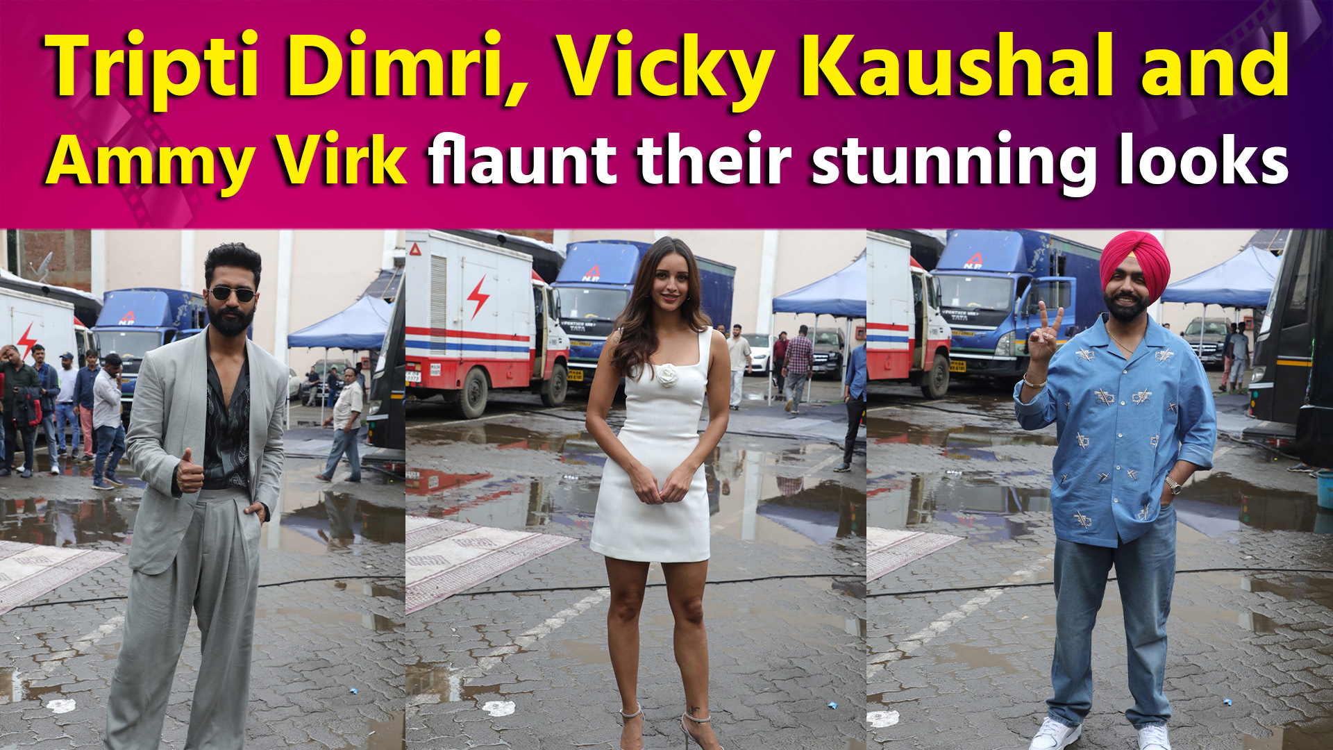 Tripti Dimri, Vicky Kaushal and Ammy Virk spotted promoting their film ... Tripti Dimri, Vicky Kaushal and Ammy Virk spotted promoting their film ...