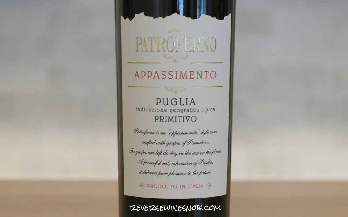Patroferno Appassimento Puglia Primitivo - A Sweet One