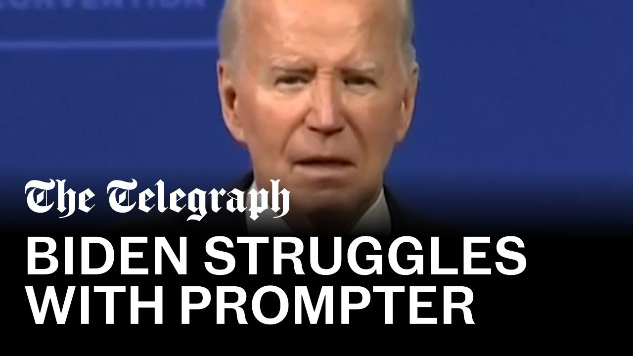 Biden struggles to read from teleprompter as he mistakes new policy Biden struggles to read from teleprompter as he mistakes new policy