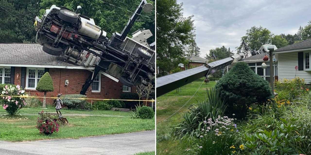 Crane Falls Onto House In Capital Region