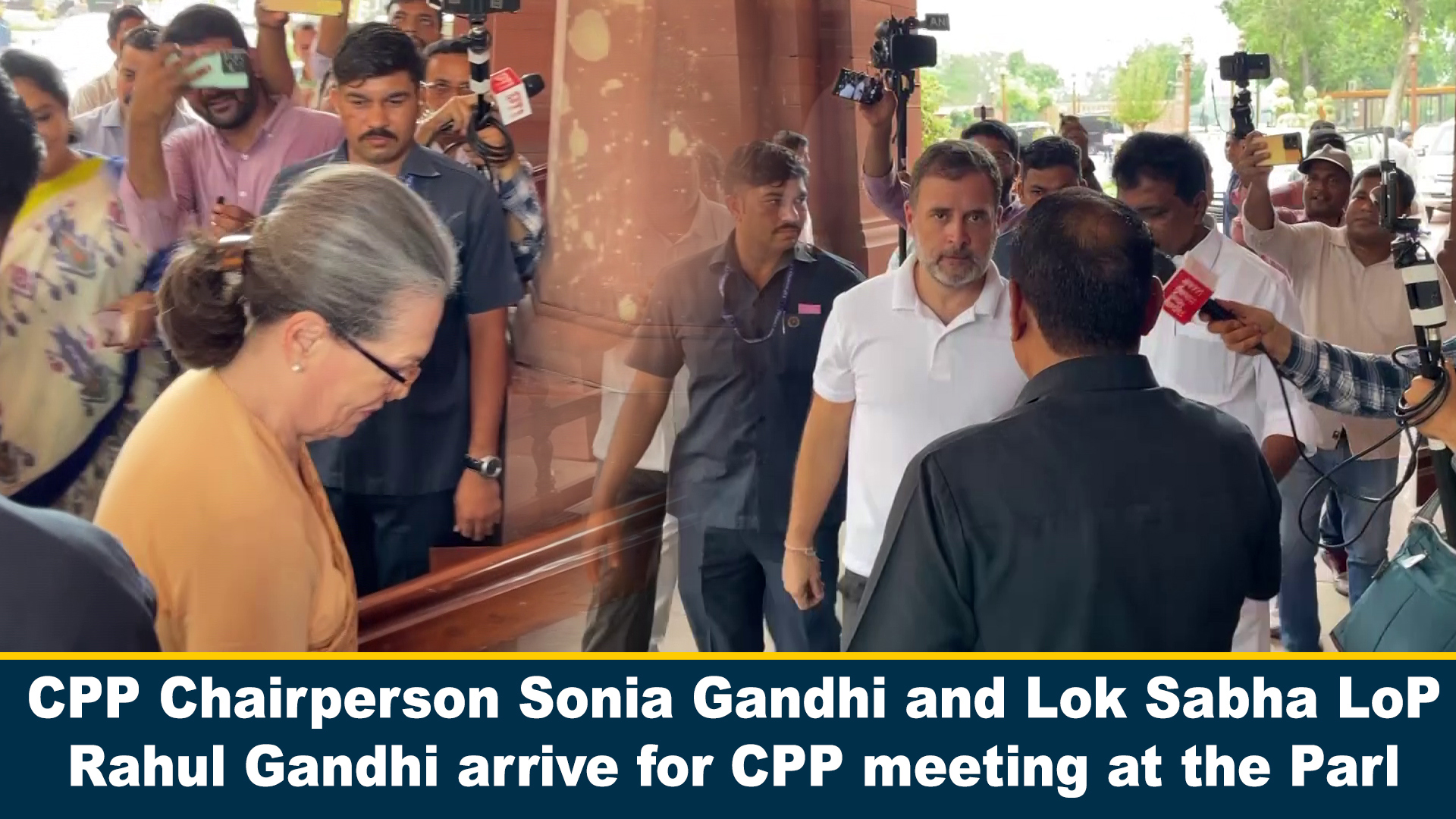 CPP Chairperson Sonia Gandhi and Lok Sabha LoP Rahul Gandhi arrive for ... CPP Chairperson Sonia Gandhi and Lok Sabha LoP Rahul Gandhi arrive for ...