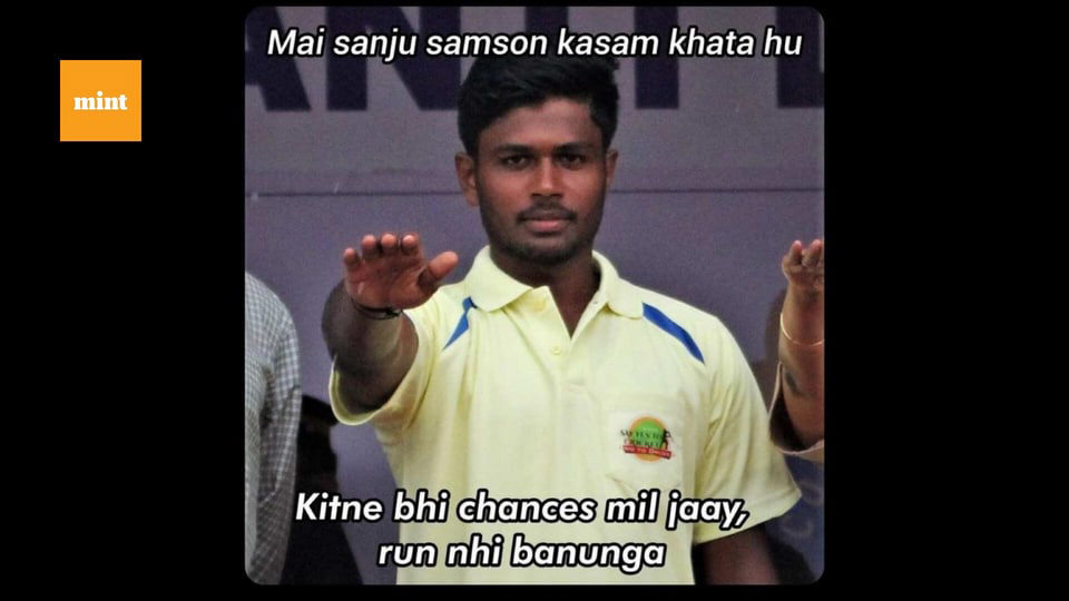 Sanju Samson memes are here again after he scores 2 consecutive ducks ... Sanju Samson memes are here again after he scores 2 consecutive ducks ...