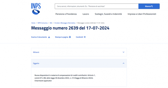Compensazioni INPS nel modello F24 ancora senza limiti