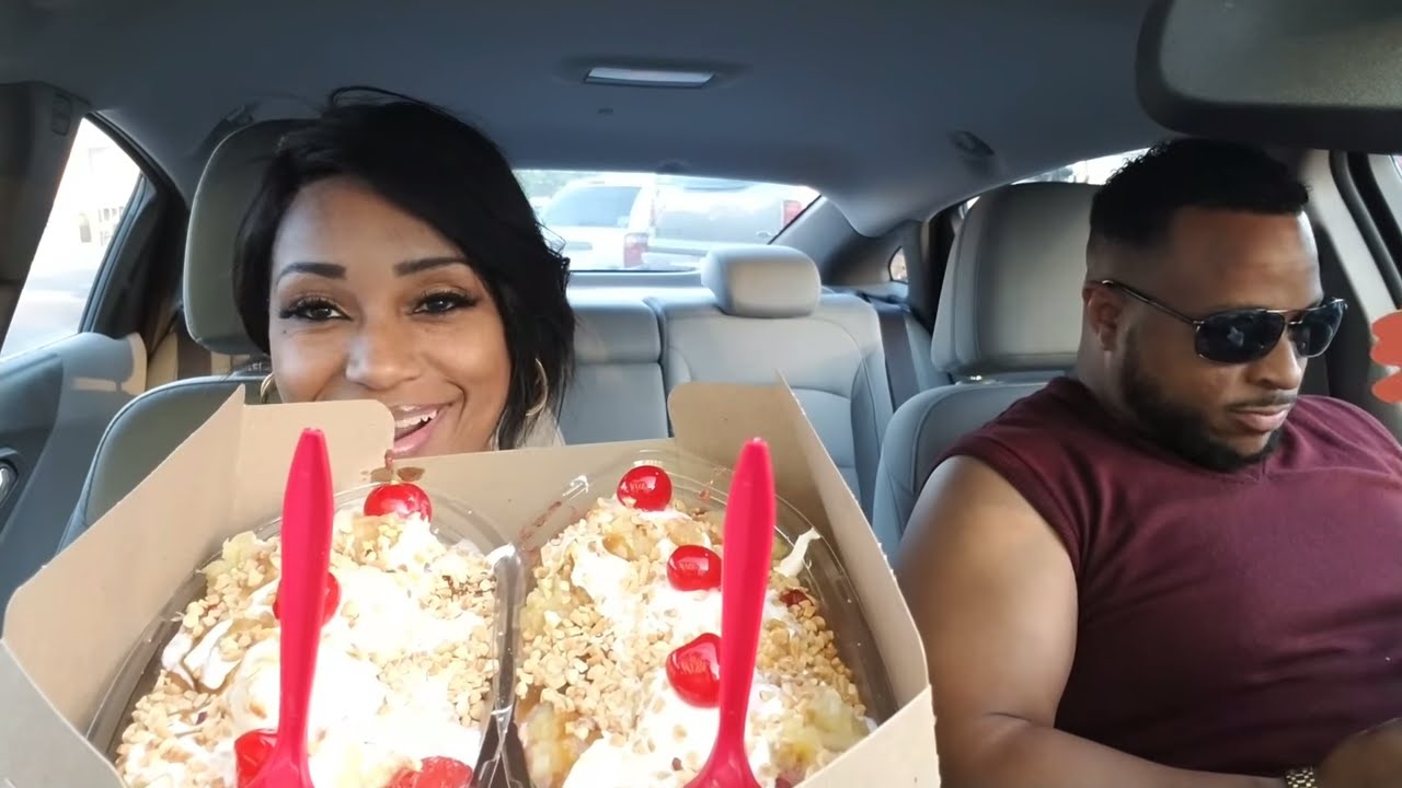 Banana split mukbang: A sweet dessert treat