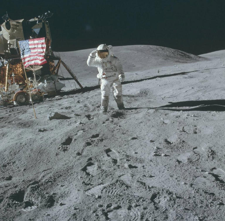 What happened to the flags Apollo astronauts left on the moon?