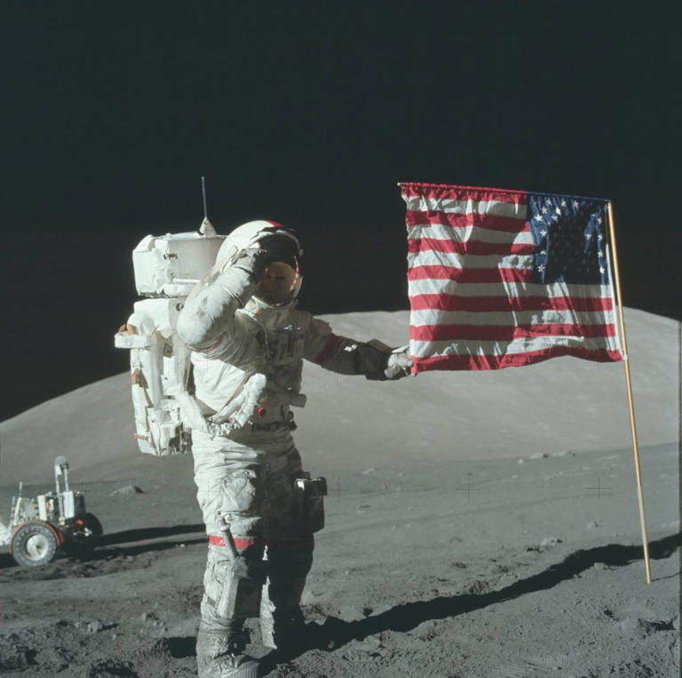 What happened to the flags Apollo astronauts left on the moon?