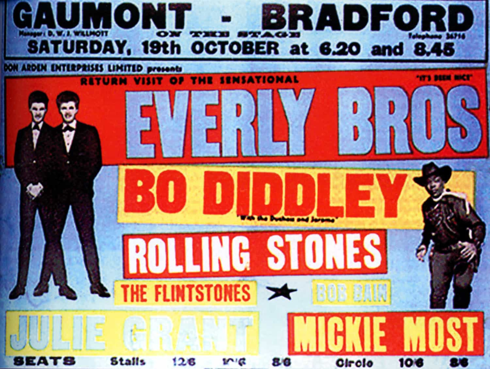 Vintage posters of memorable music shows