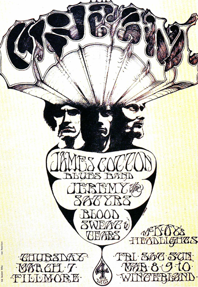 Vintage posters of memorable music shows