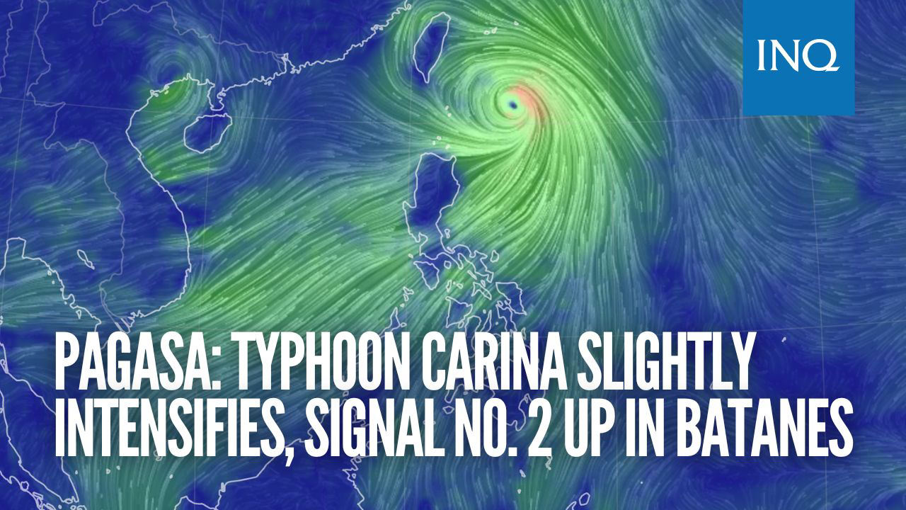 Pagasa: Typhoon Carina slightly intensifies, Signal No. 2 up in Batanes Pagasa: Typhoon Carina slightly intensifies, Signal No. 2 up in Batanes