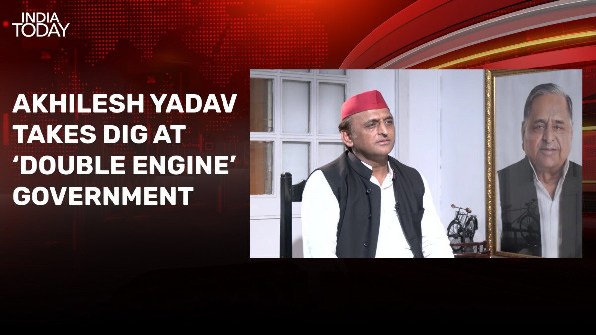Akhilesh Yadav takes a dig at 'double engine' government in Uttar Pradesh Akhilesh Yadav takes a dig at 'double engine' government in Uttar Pradesh