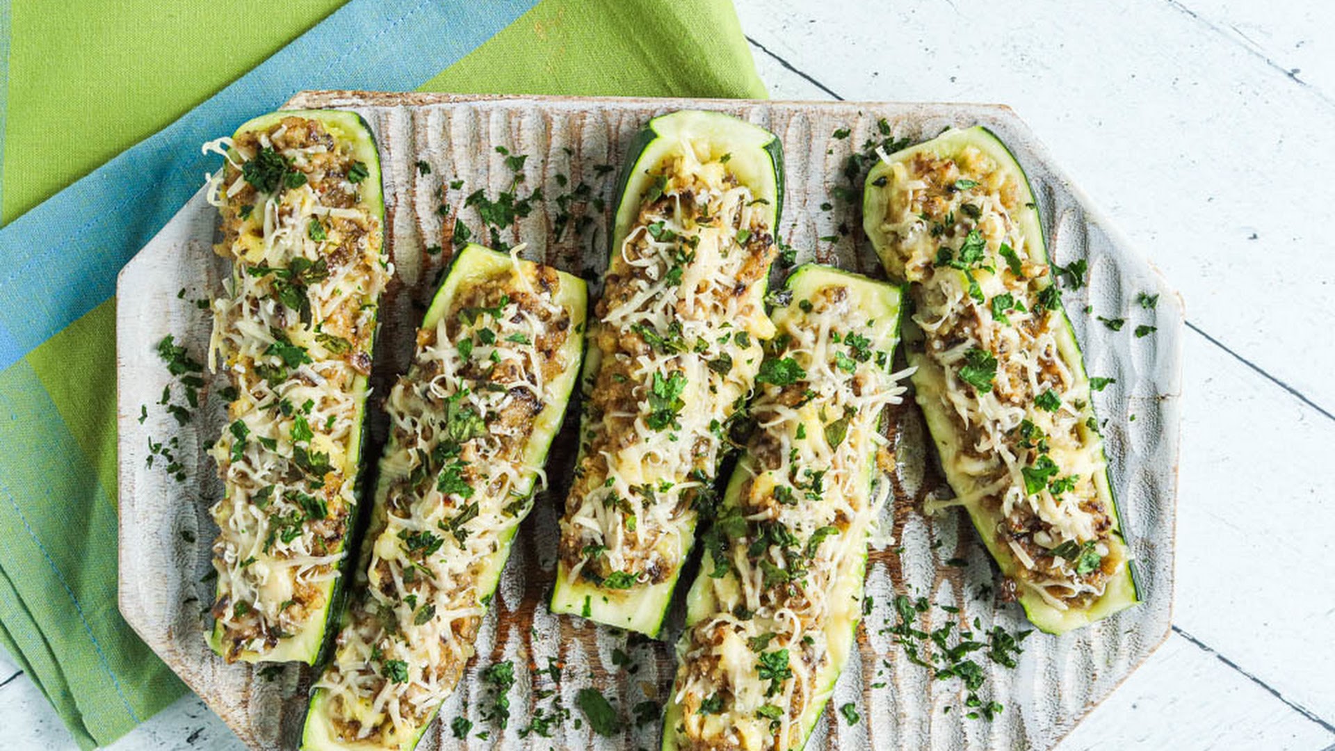 These Zucchini Mushroom Boats Are A Wonderful Vegetarian Side Dish Or ...