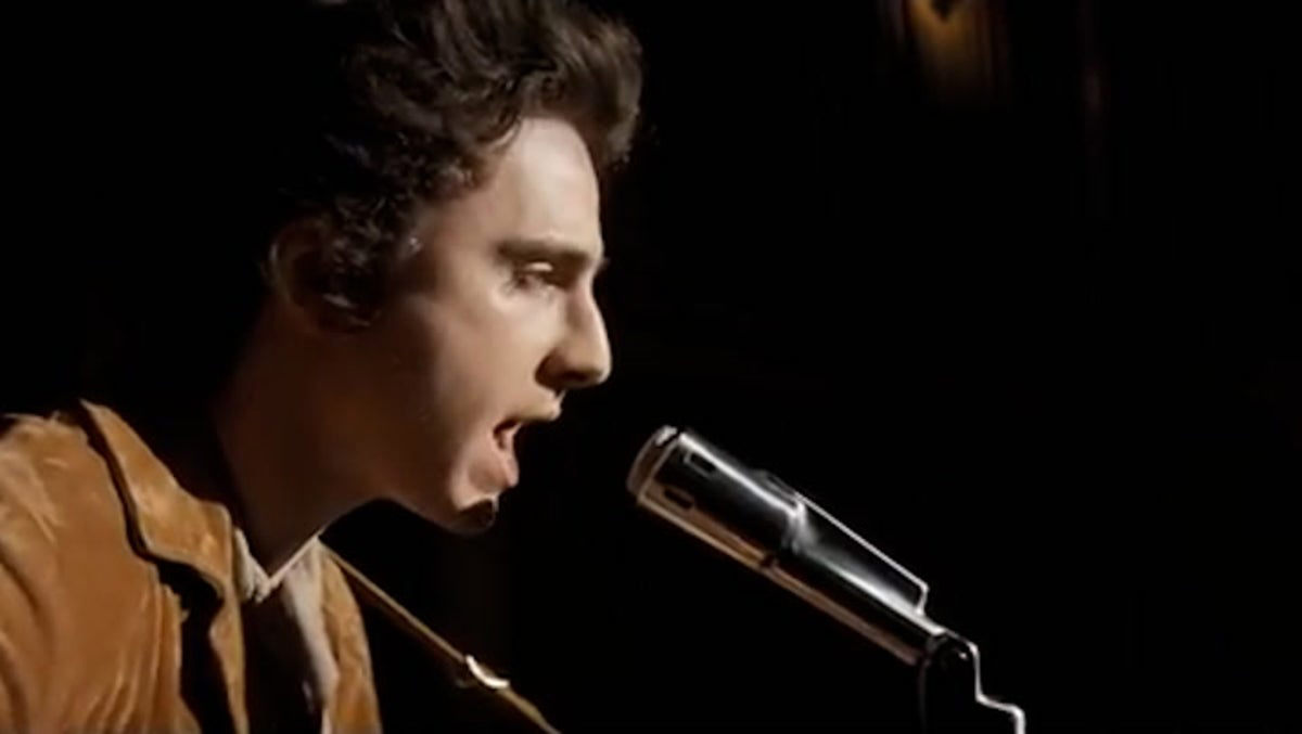 Timothee Chalamet sings classic Bob Dylan hit in new A Complete Unknown ... Timothee Chalamet sings classic Bob Dylan hit in new A Complete Unknown ...