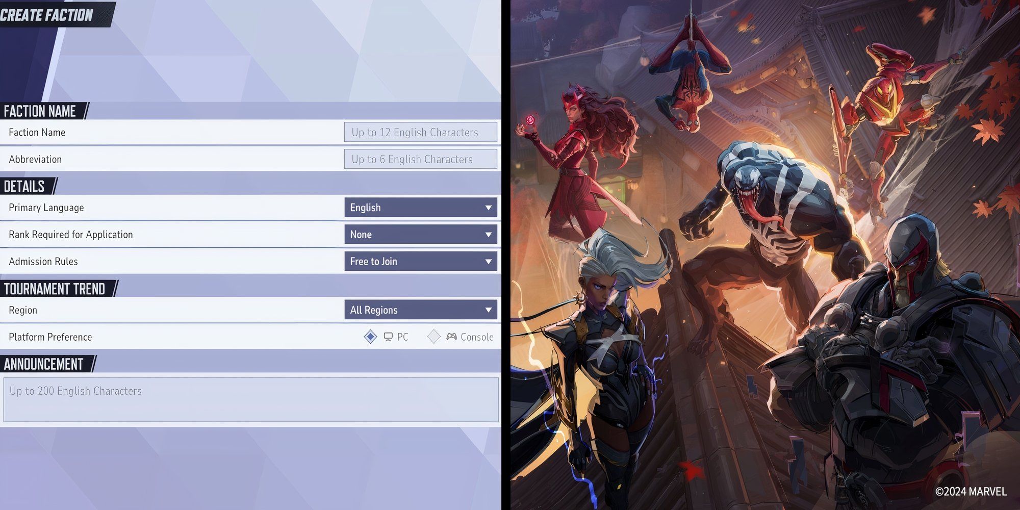 How to Create a Faction in Marvel Rivals