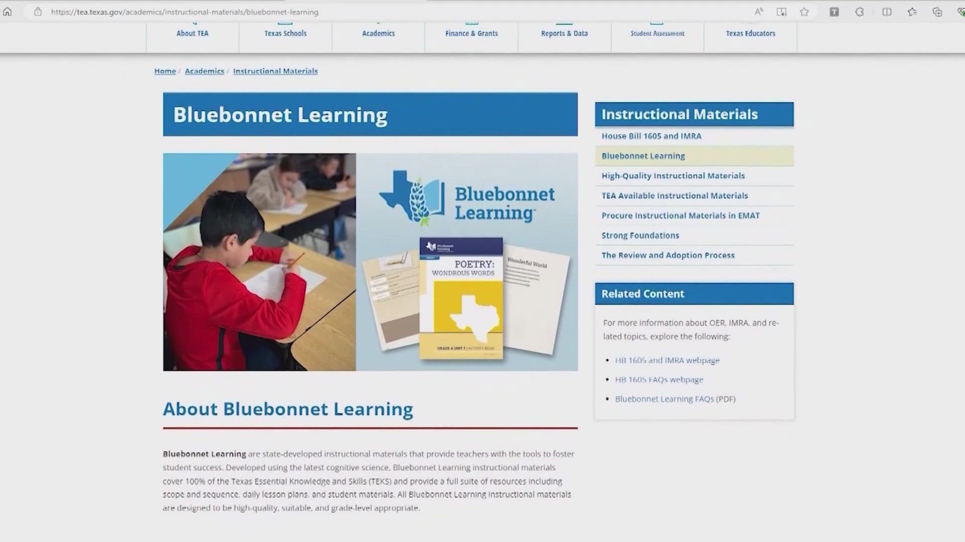 School district begins 'bluebonnet learning' | Texas Education
