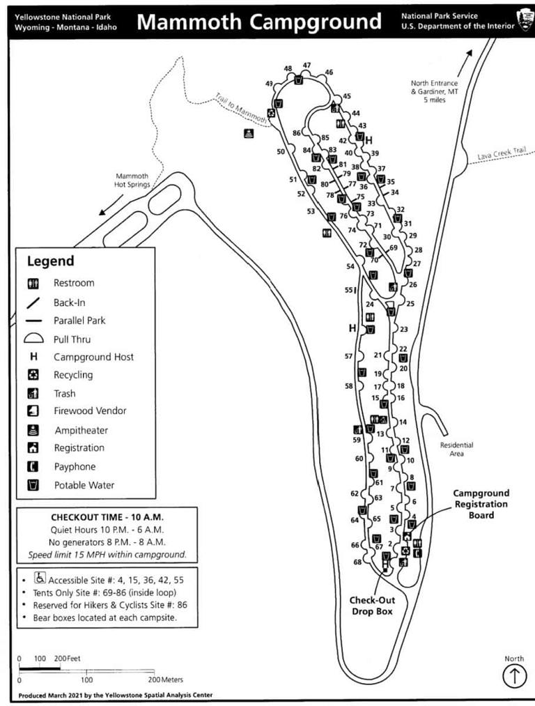 Mammoth Campground in Yellowstone National Park