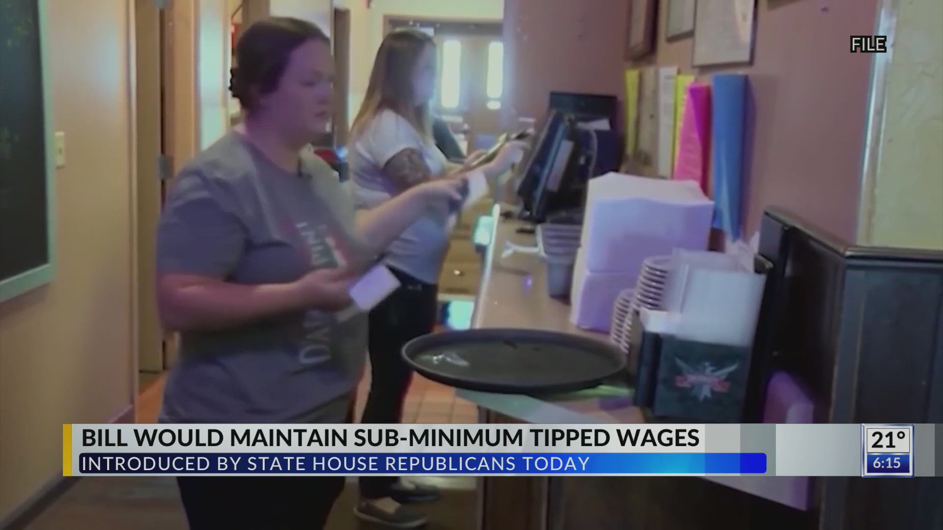Bill would maintain sub-minimum tipped wages