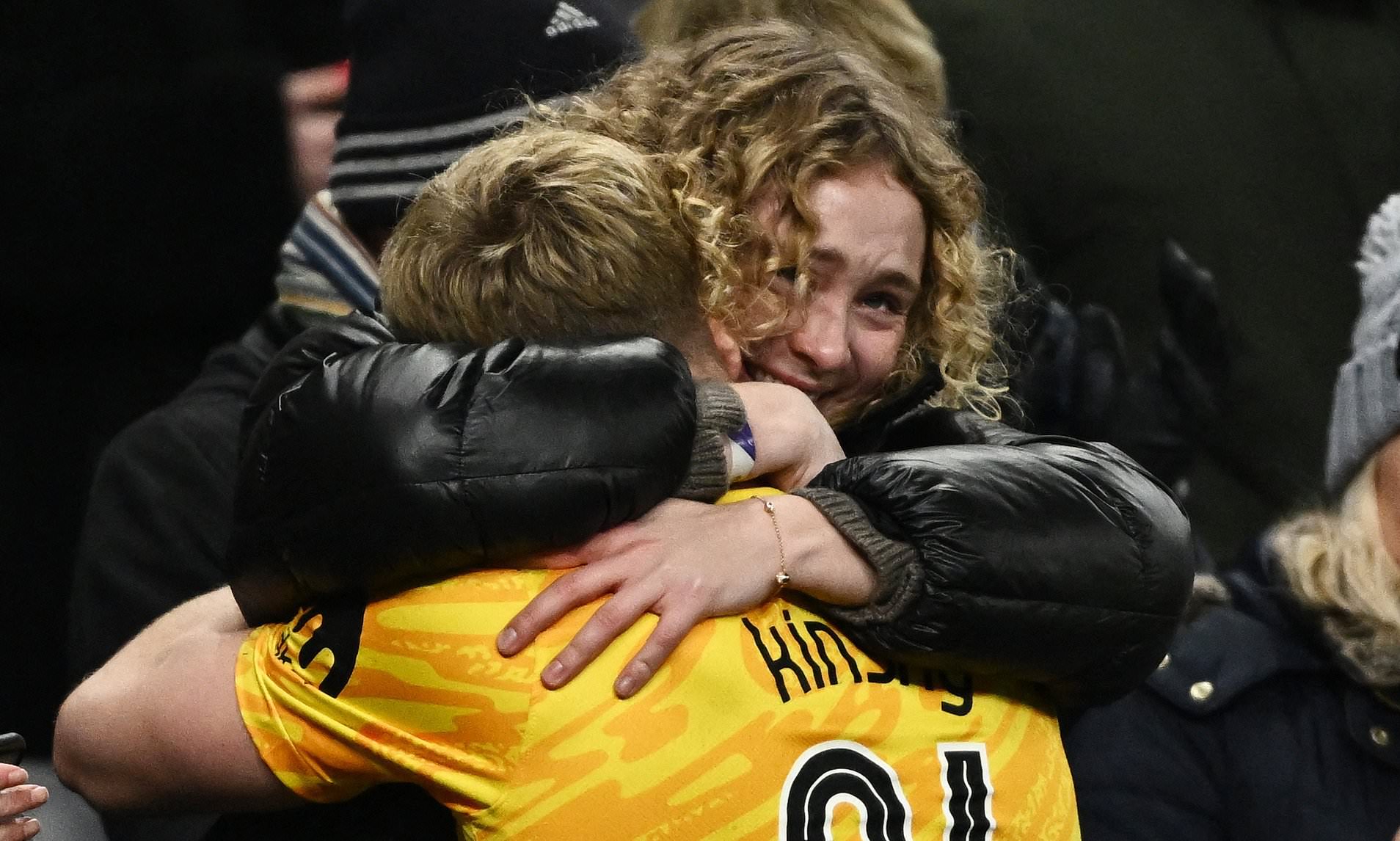 Tottenham goalkeeper Antonin Kinsky shares emotional embrace with his ...