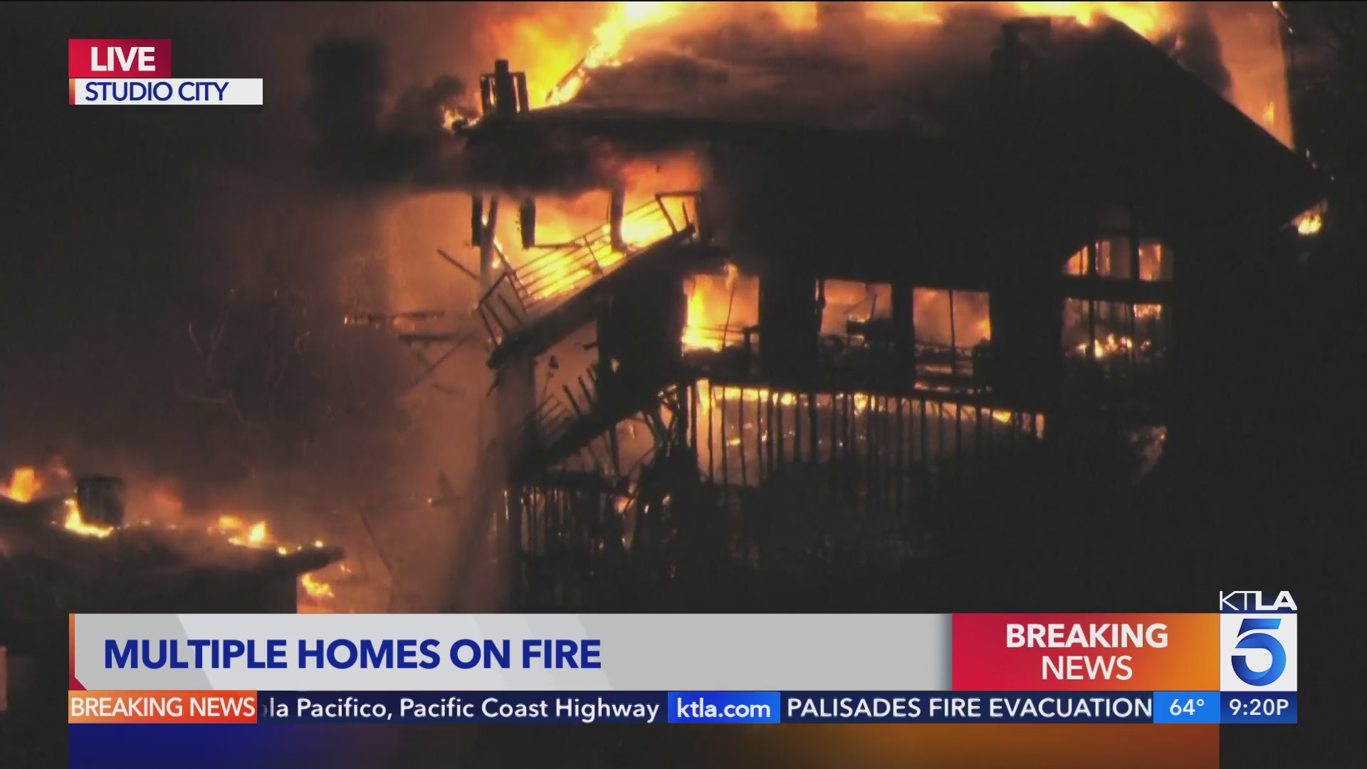 Four-story structure fire knocked down in Studio City after flames ...