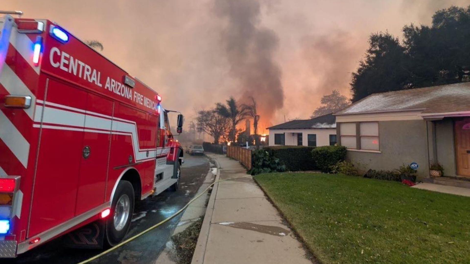 Arizona fire crews arrive in Los Angeles as wildfires rage on