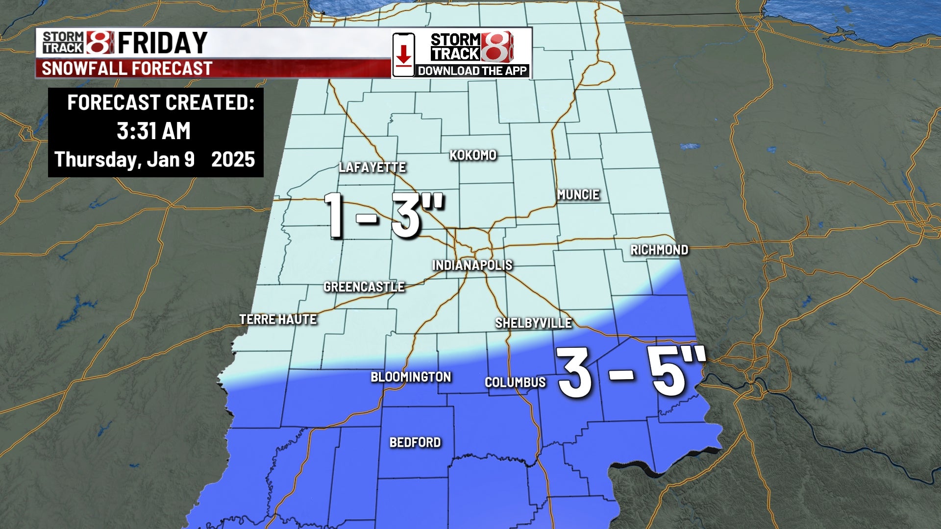 Bright and cold Thursday, winter weather advisory Friday | Jan. 9, 2025
