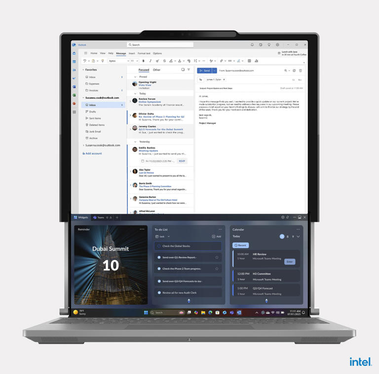 Lenovo unveils laptop with unrolling display that doubles in size