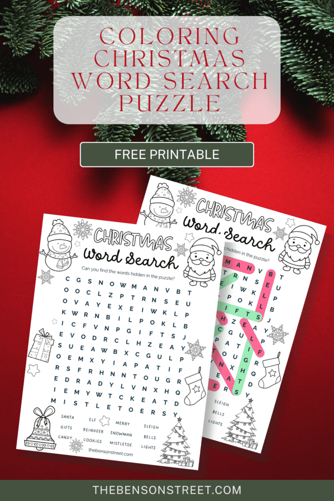 Free Christmas Word Search Printable for Kids