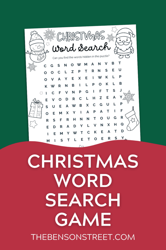 Free Christmas Word Search Printable for Kids